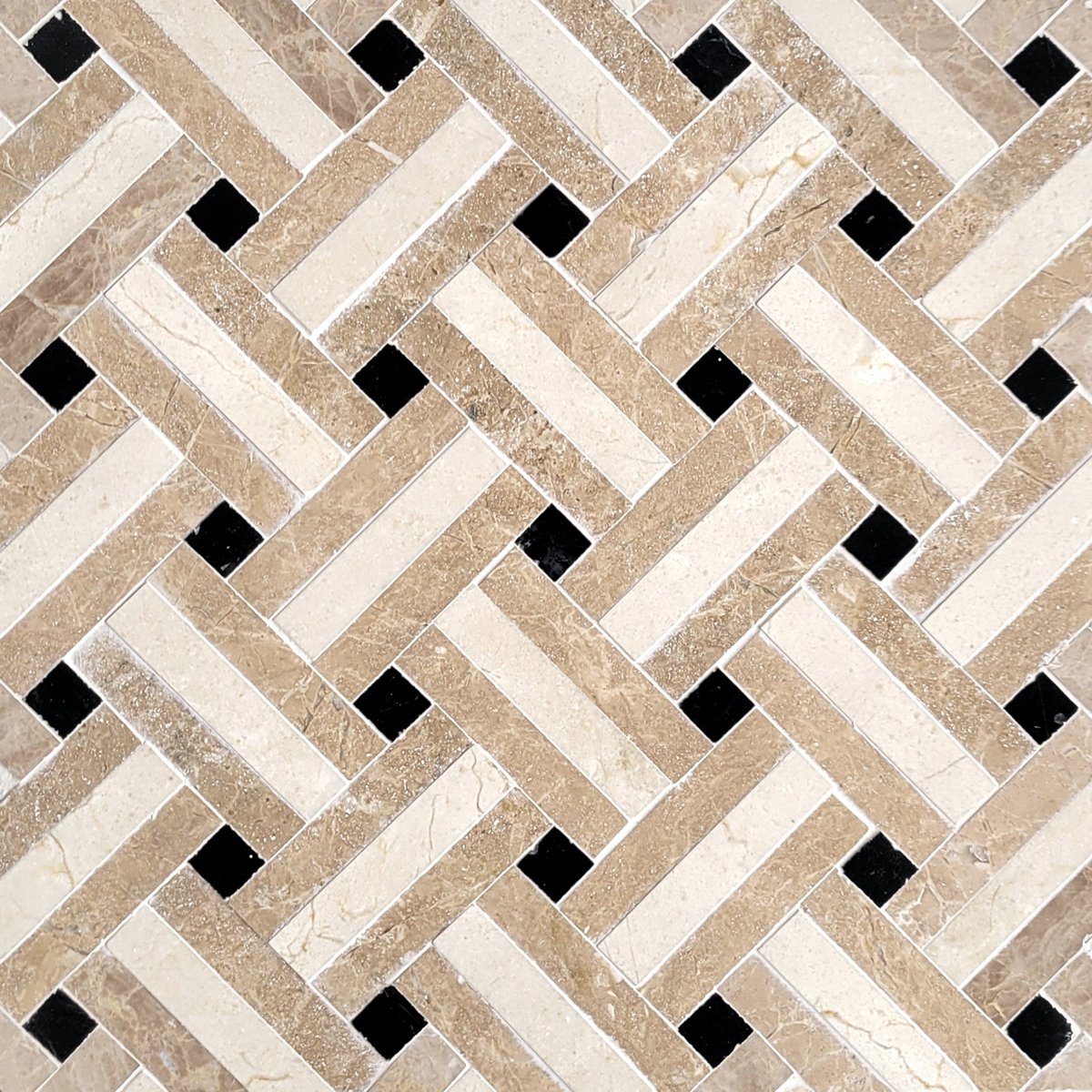Basket Weave Trine Desert Stone Mosaic