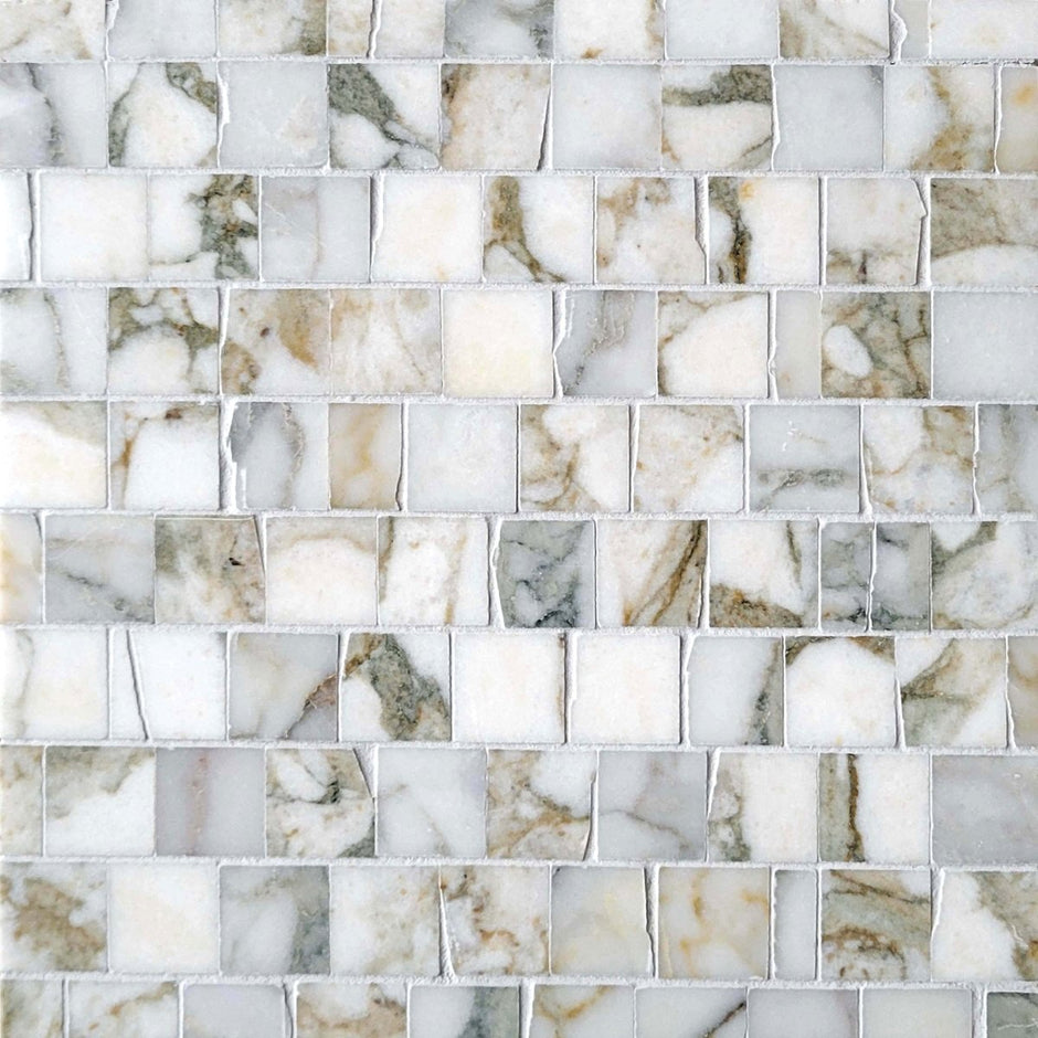 Broken Joint Calacatta Green Mosaic Tile
