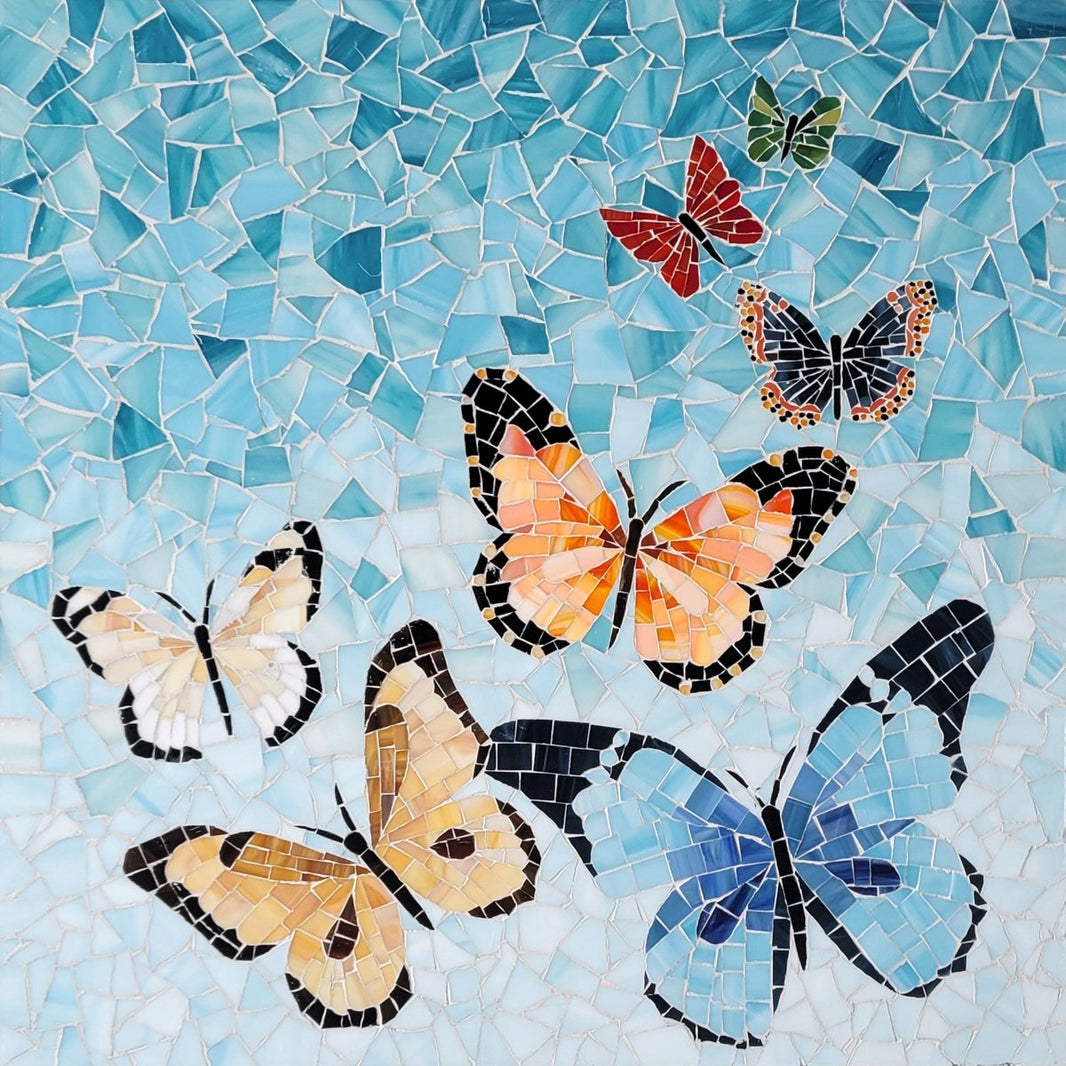 Butteryfly Garden Lava Glass Mosaic
