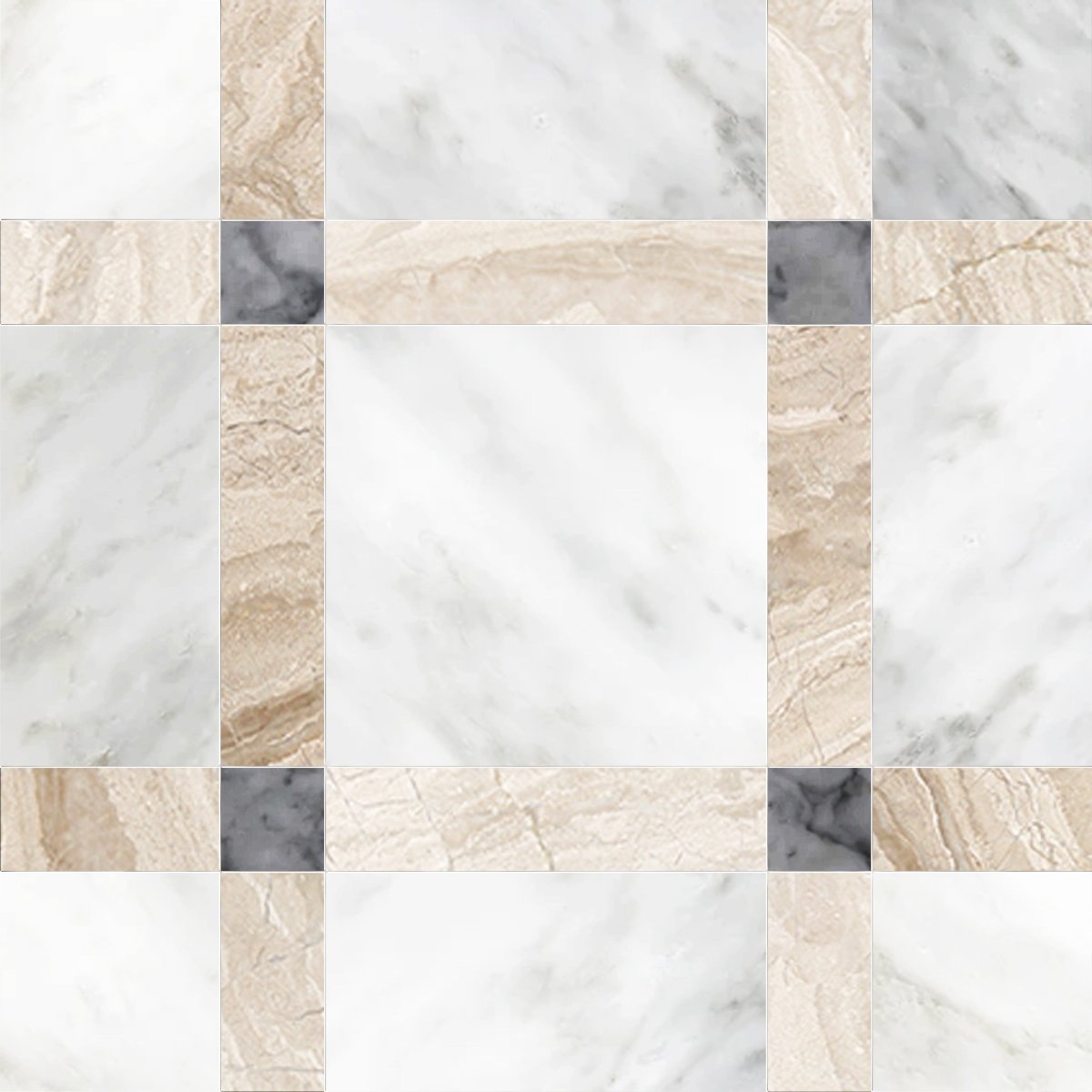 Callam Crystalis Square Geometric Waterjet Tile