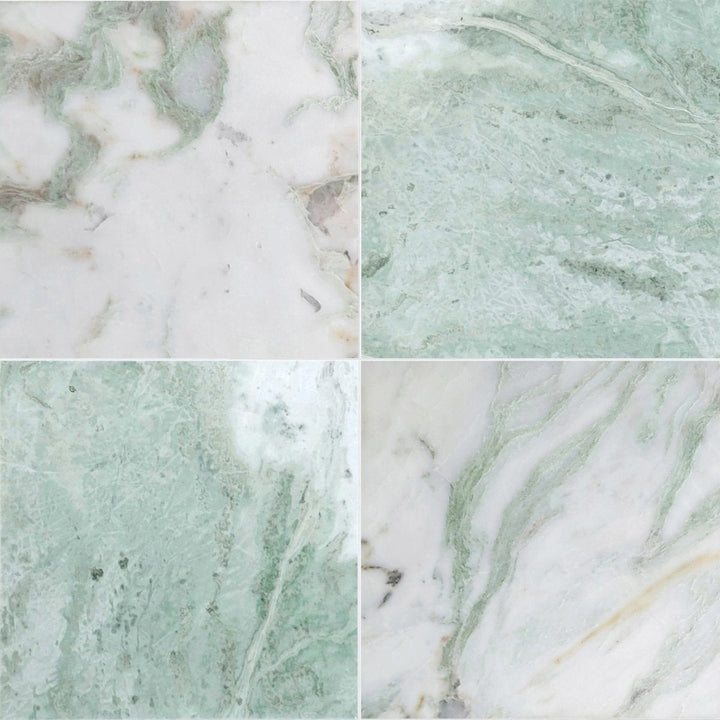 Checkerboard Albachiarro and Emerald Green Marble Field Tile 12''x12 ...