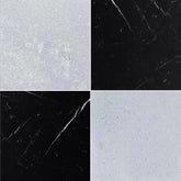 Checkerboard Blue Celest and Nero Marble Field Tile 24''x24''x3/8''