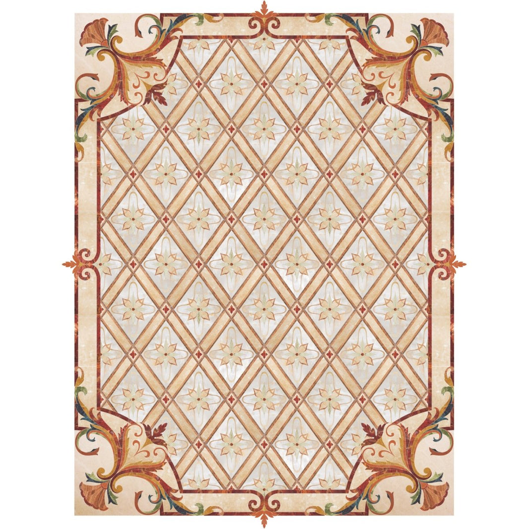 Classic Mielle Ornamental Marble Inlay Medallion