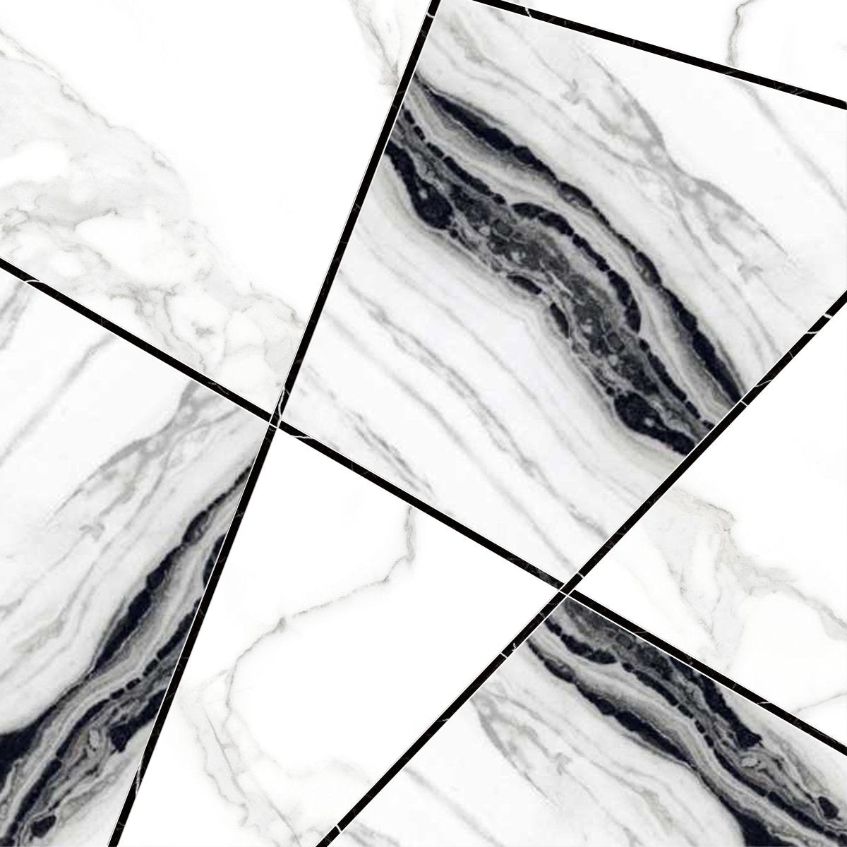 Fiji Large Panda Abstract Porcelain Waterjet Tile – Artsaics