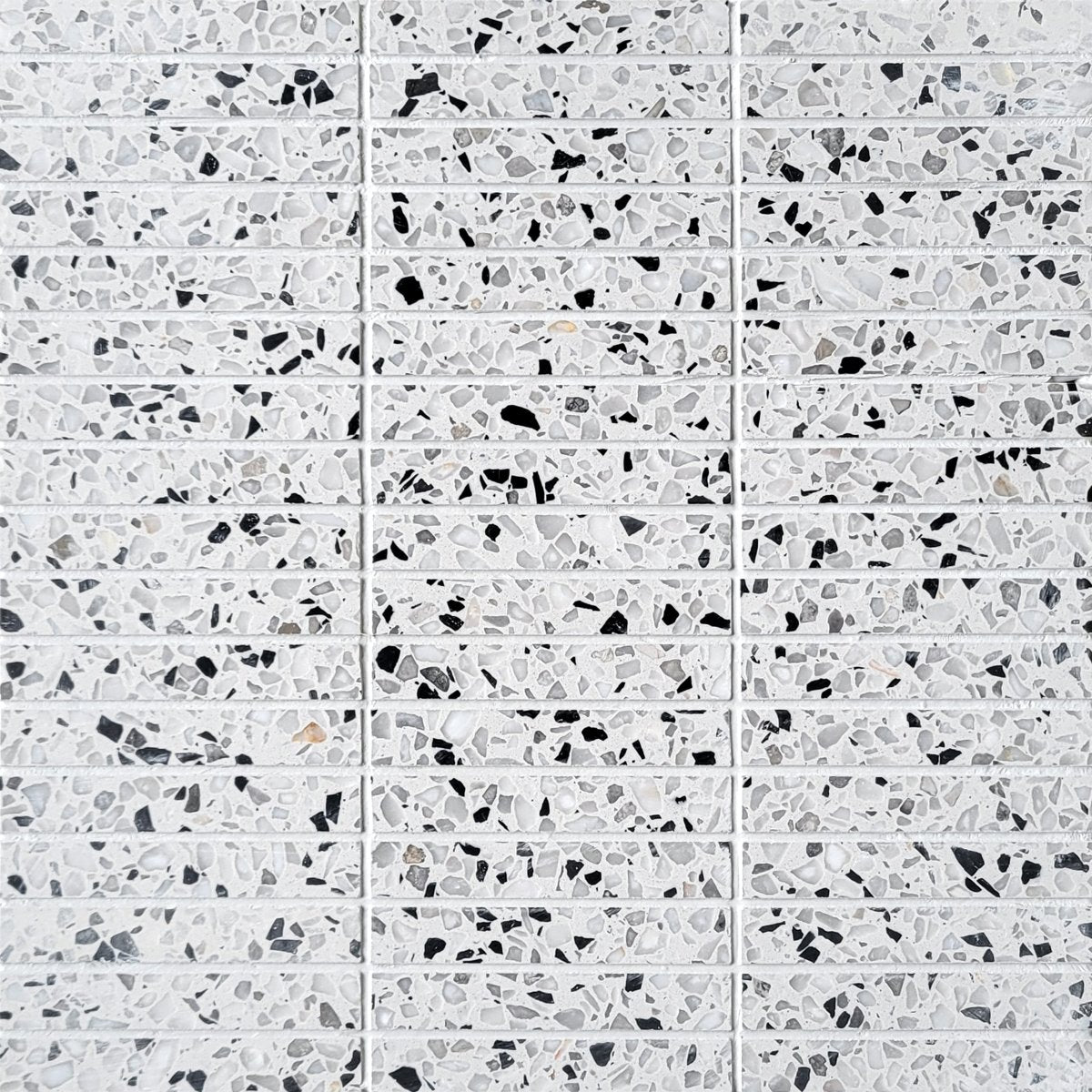 Stacked Papper Marble Terrazzo Honed 5/8''x4'' Mosaic – Artsaics