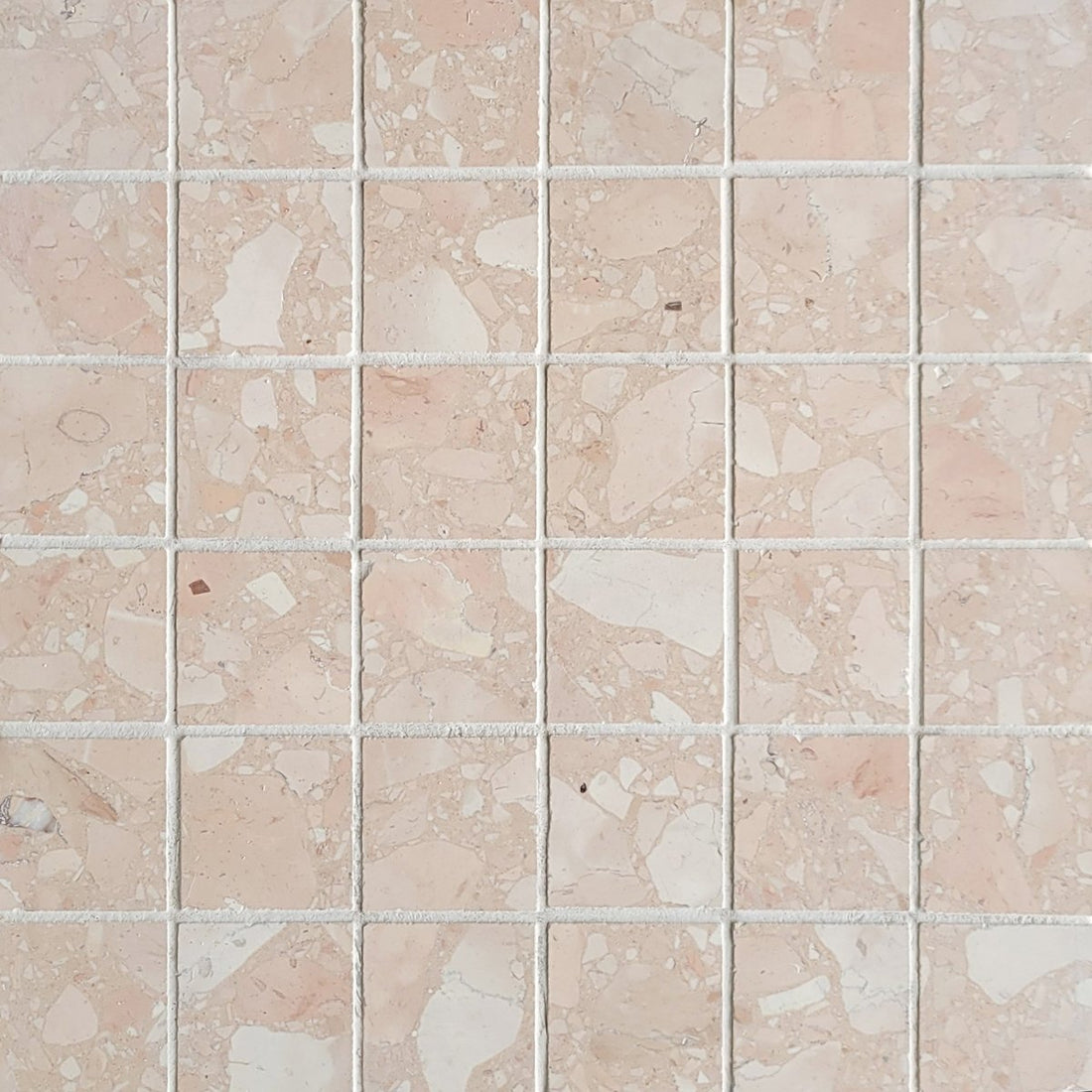Straight Rosa Marble Terrazzo Honed 2''x2'' Mosaic – Artsaics