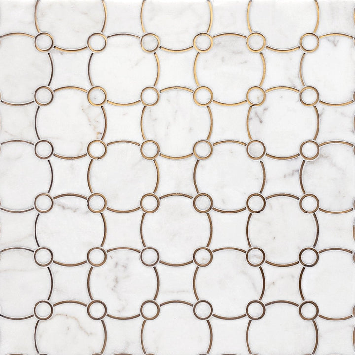 Curv Artcircles Circles Stone and Glass Waterjet Mosaic