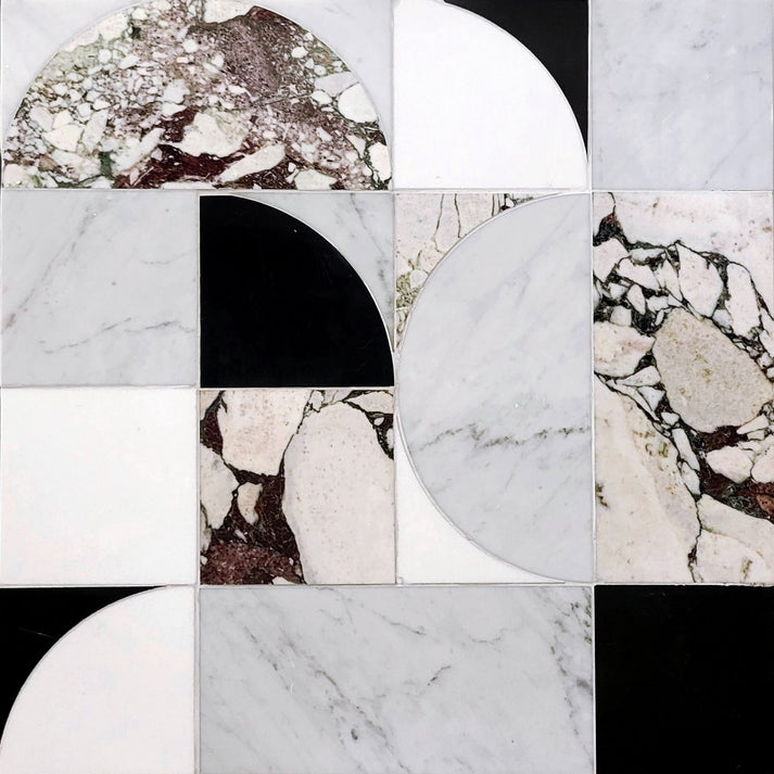 Decoline Bali Geometric Stone Waterjet Mosaic – Artsaics