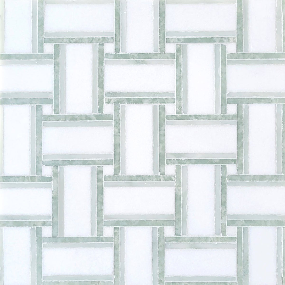 Basket Weave Artistic Studio Mint Stone Mosaic – Artsaics