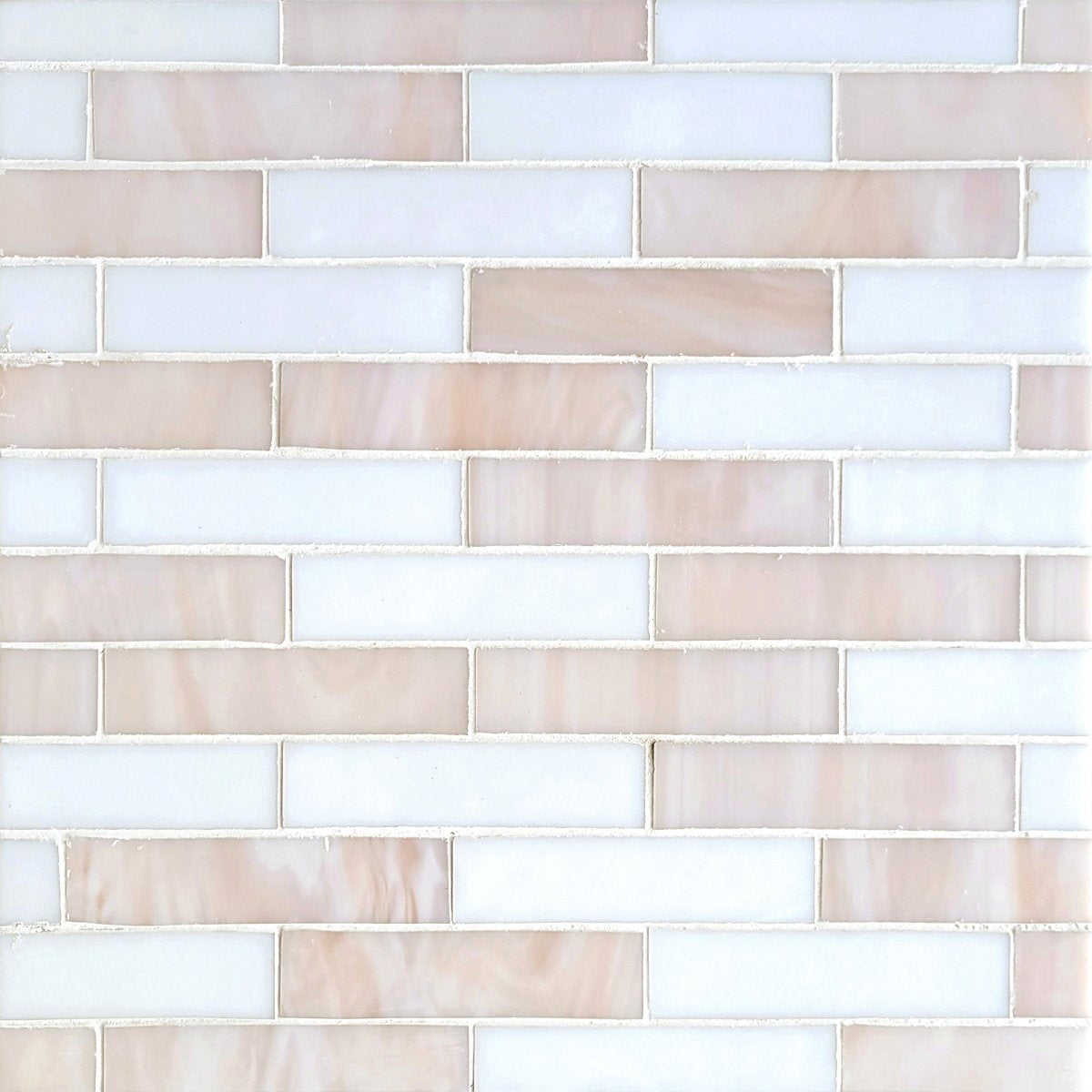 Brick Coral and Pearl 1''x4'' Lava Glass Mosaic – Artsaics