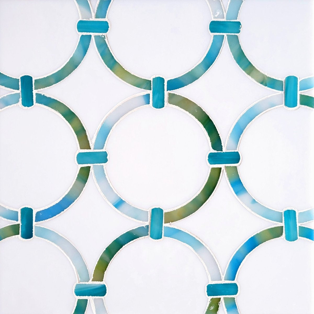 Obsidian Chain Link Circle Lava Glass Waterjet Mosaic – Artsaics