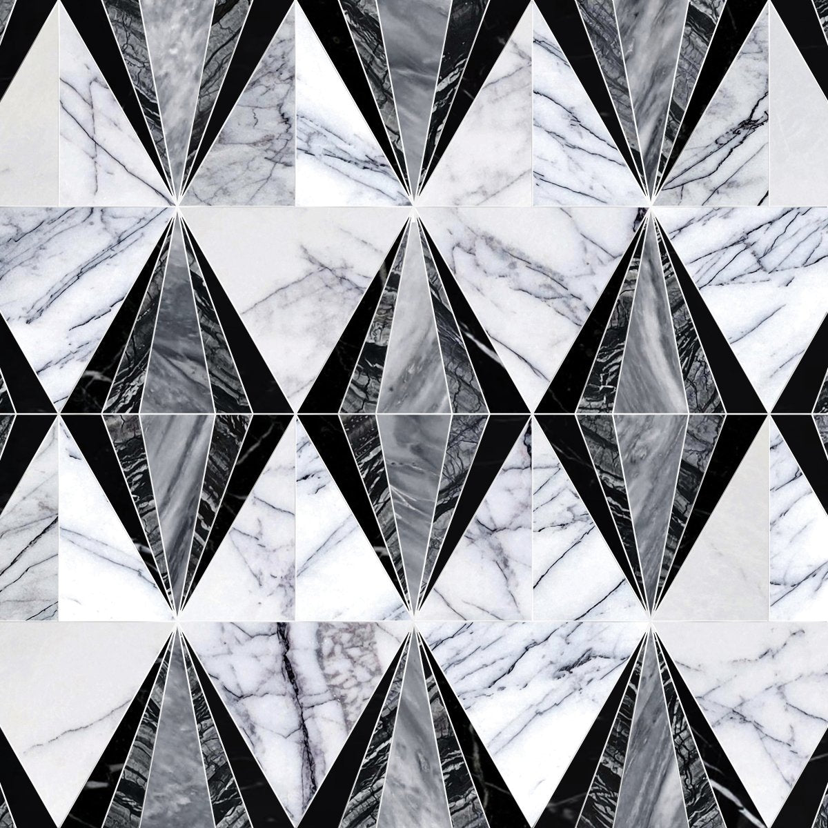 Couture Aria Noir Diamond Stone Waterjet Mosaic – Artsaics