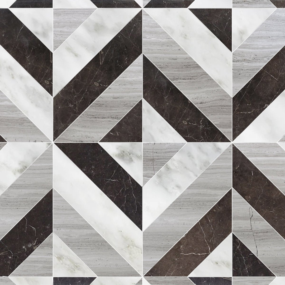 Couture Azalea Maroon Chevron Stone Waterjet Mosaic – Artsaics