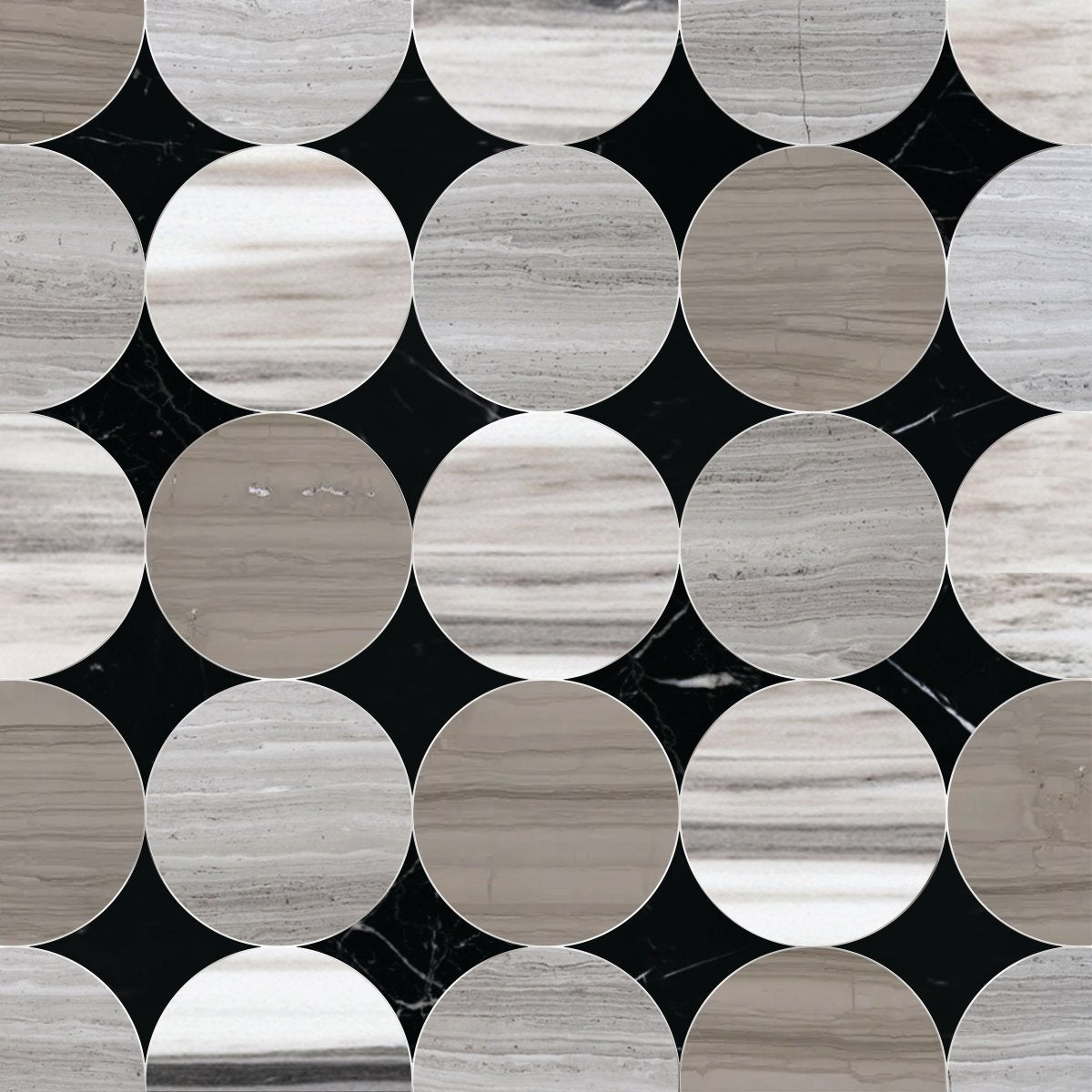 Couture Charlotte Maroon Circle Stone Waterjet Mosaic – Artsaics
