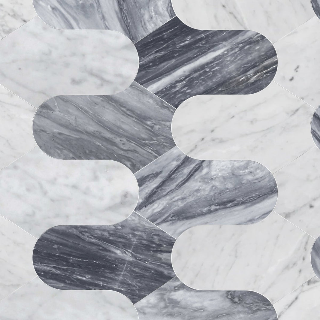 Couture Galle Small Gris Geometric Stone Waterjet Tile