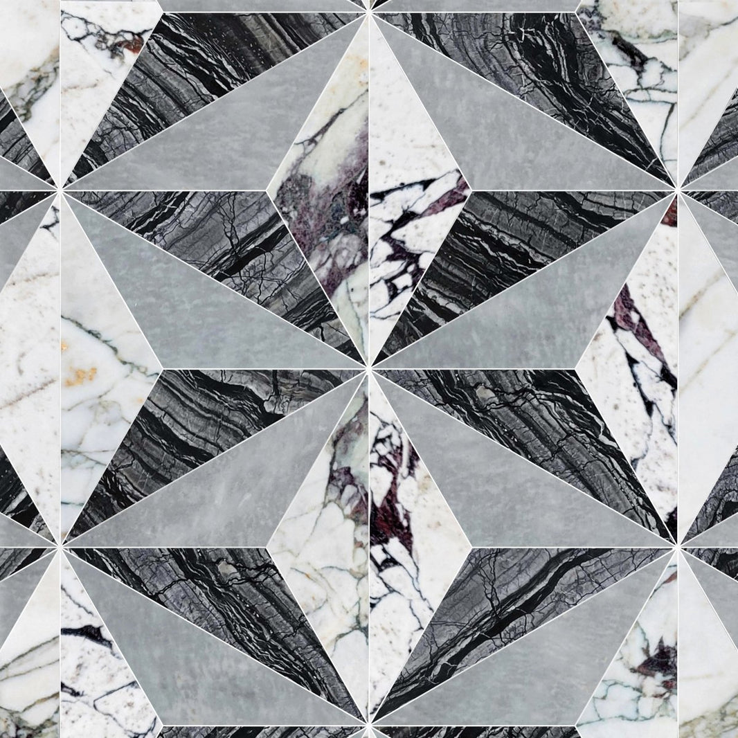 Couture Giorgina Grigio Diamond Stone Waterjet Mosaic