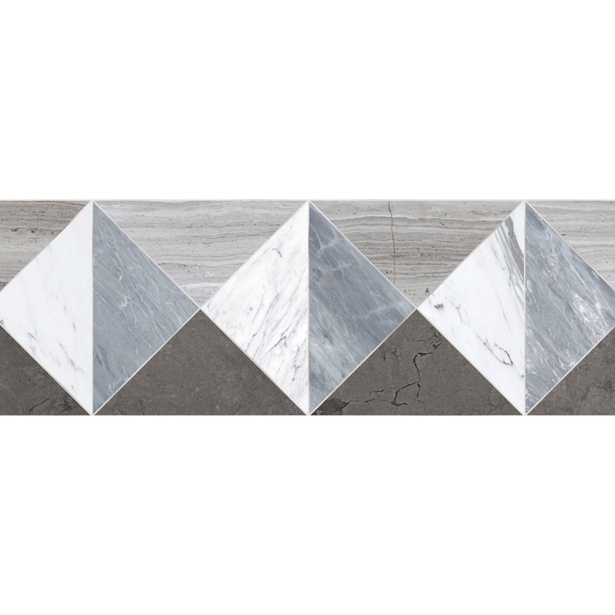 Couture Melina Ice Triangle 5 1/2" Waterjet Mosaic Border – Artsaics