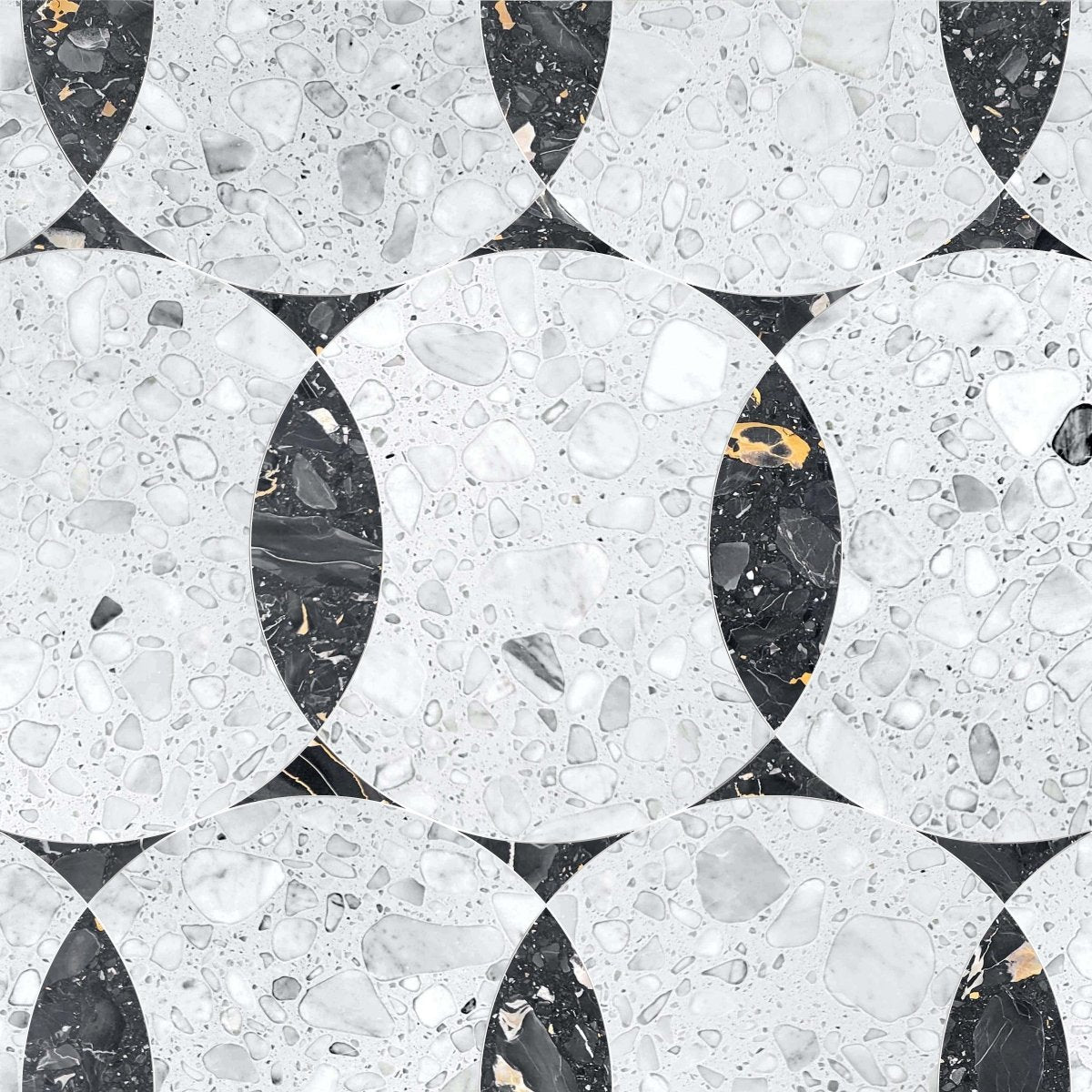 Decoline Aldo Bianco Circles Terrazzo Waterjet Mosaic – Artsaics