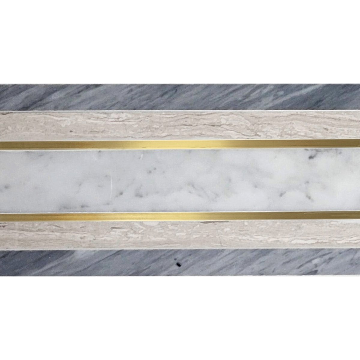 Decoline Lux Gris 6 1/8" Stone & Metal Waterjet Mosaic Border – Artsaics