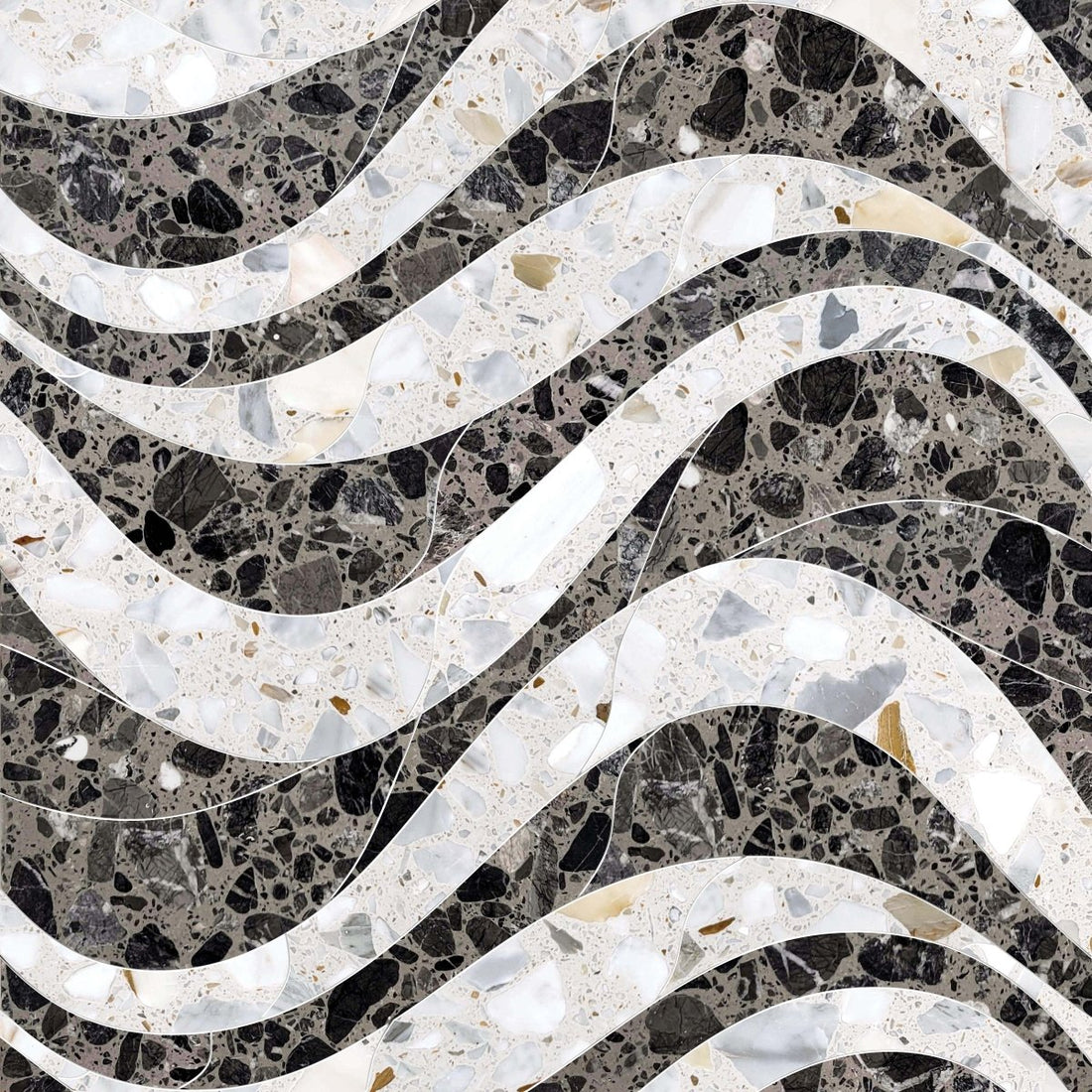 Decoline Samoa River Wave Terrazzo Waterjet Mosaic – Artsaics
