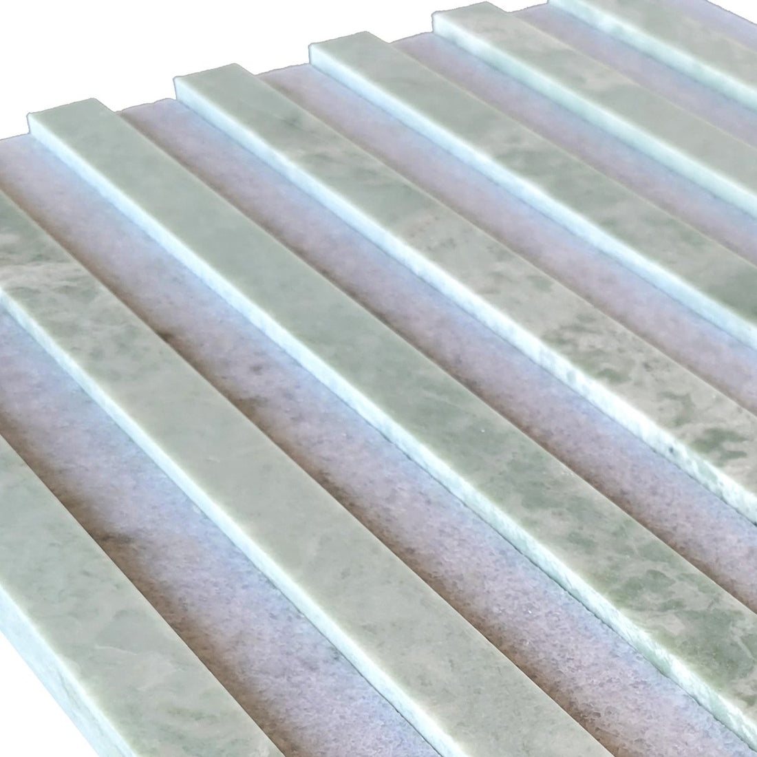 Linear Beadboard Emerald Green & Blue Celest Dimensional Honed Stone M ...