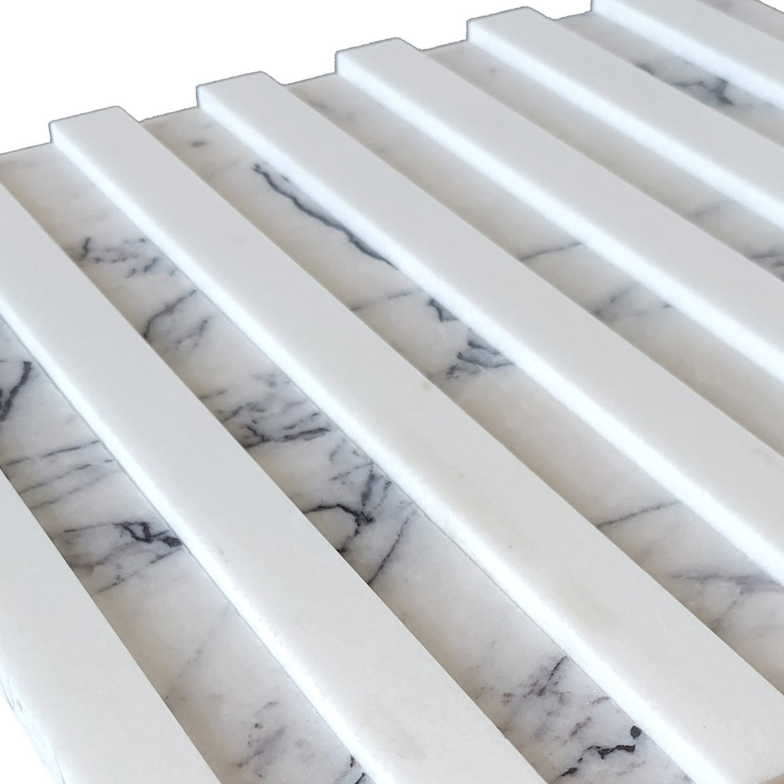 Use Thassos & Lilac Dimensional Mosaic for a Perfect Accent Wall – Artsaics