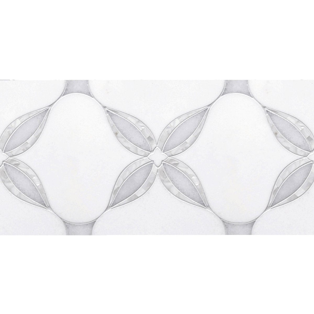 Effusion Beth Floral 7 7/8'' Stone & Pearl shell Waterjet Mosaic Borde ...