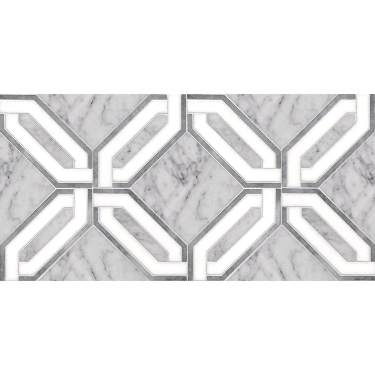 Effusion Janice Geometric 9'' Stone Waterjet Mosaic Border – Artsaics