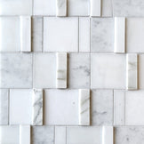 Elevations Blocks Briar Dimensional White Tile - Artsaics