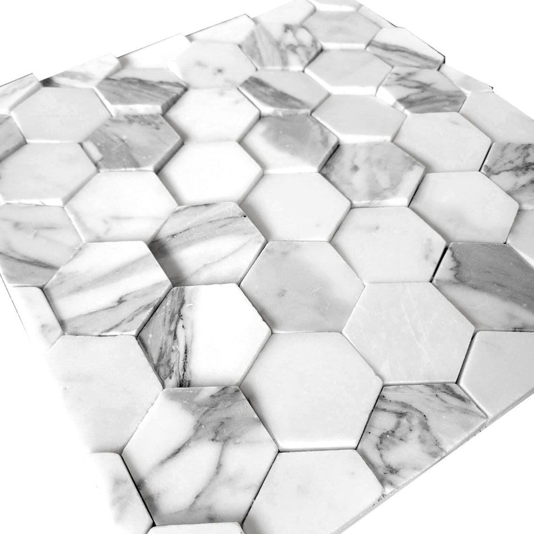 Elevations Statuary Hexagon 2'' Dimensional Stone Mosaic – Artsaics