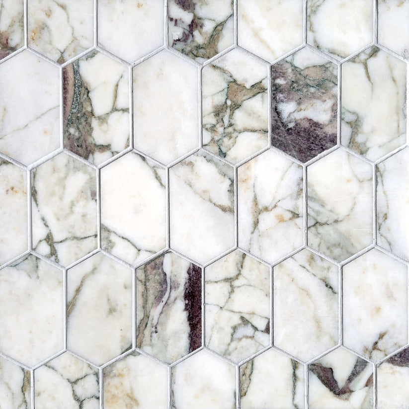 Elongated Hexagon B Breccia Capraia Stone Mosaic – Artsaics