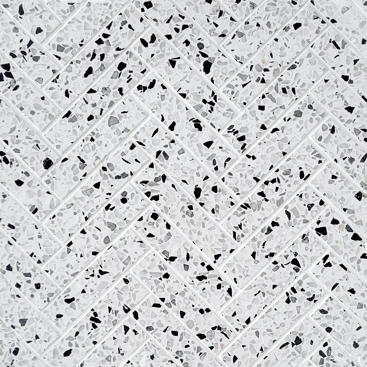 Herringbone Papper Marble Terrazzo Honed 1''x4'' Mosaic – Artsaics