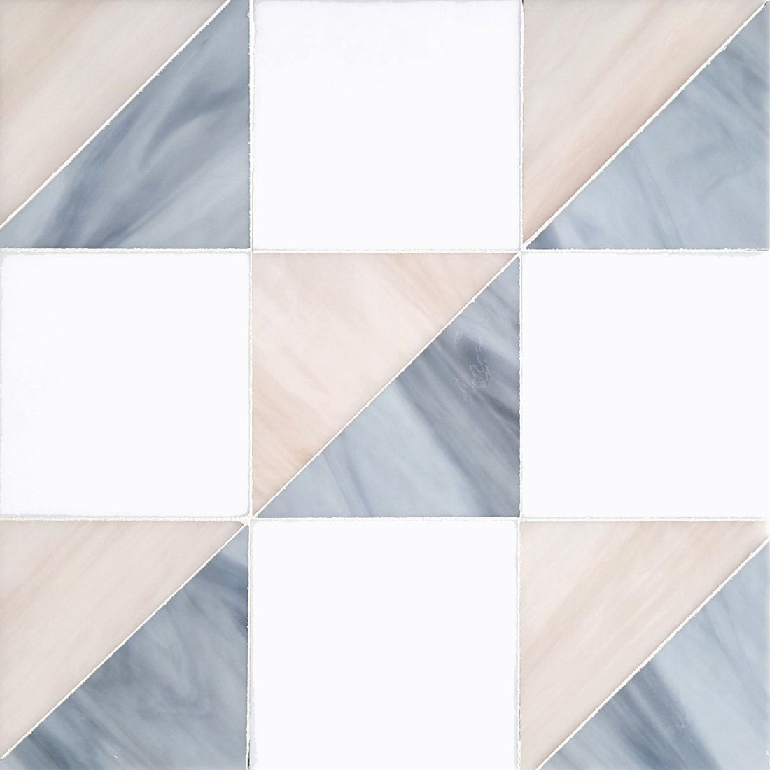 Obsidian Jada Triangle Lava Glass Waterjet Mosaic – Artsaics