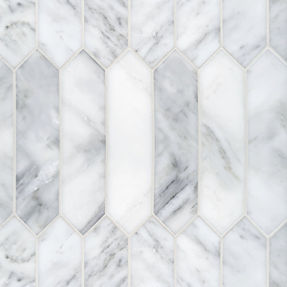 Large Picket Asian White Stone Mosaic – Artsaics