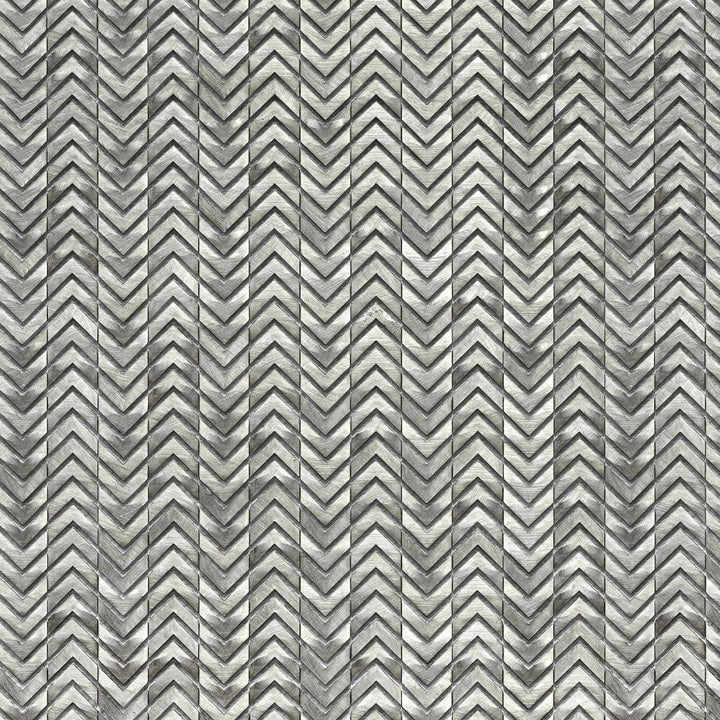 Metalico Chevron Silver Metal Mosaic
