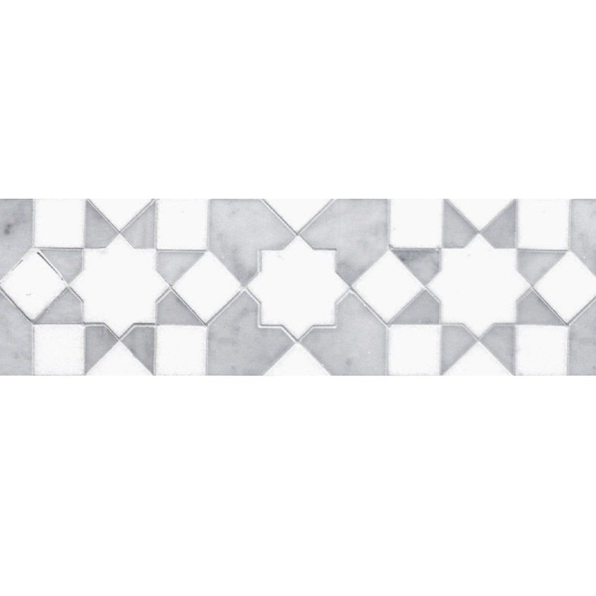 Moroccan Jell Geometric 4 1/4" Stone Waterjet Mosaic Border – Artsaics