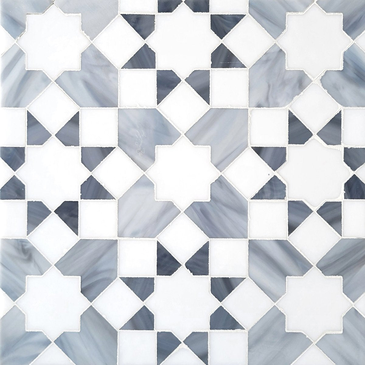 Obsidian Moroccan Jell Geometric Lava Glass Waterjet Mosaic – Artsaics