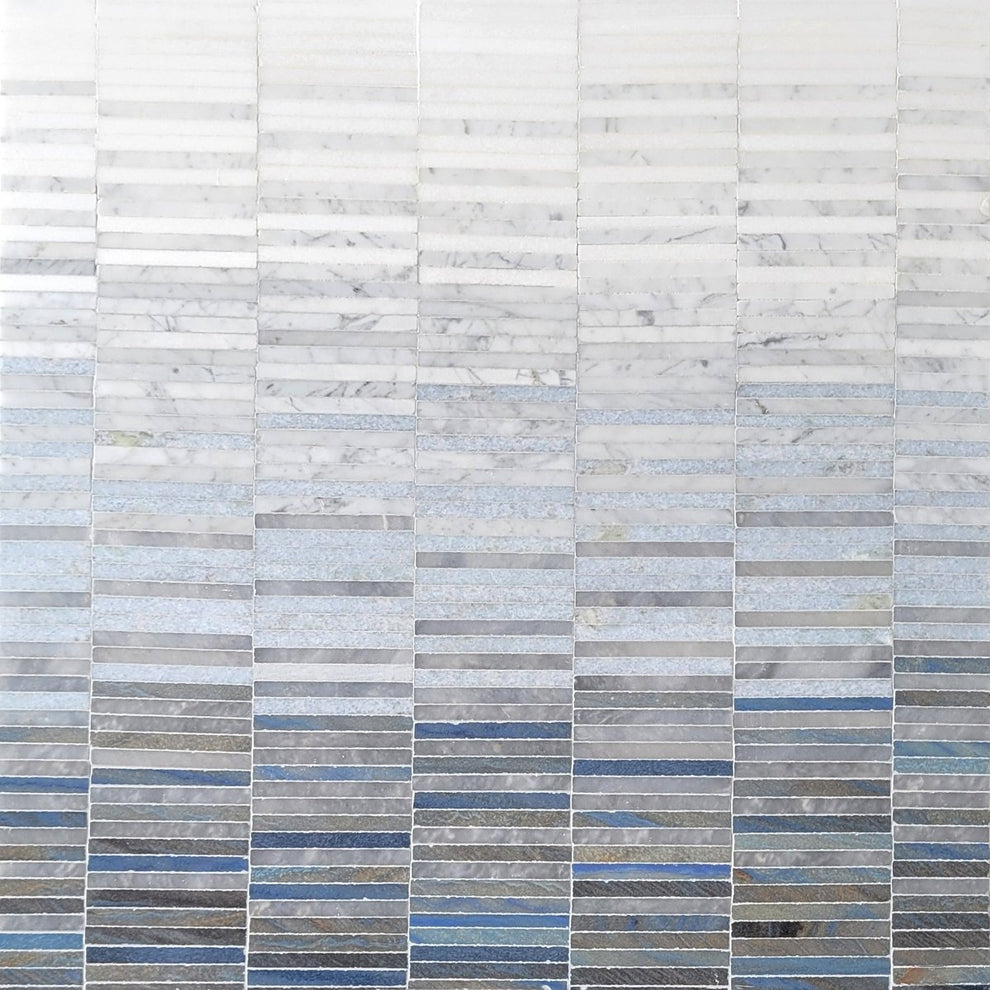 Ombre Linear Azul Stone Mosaic – Artsaics