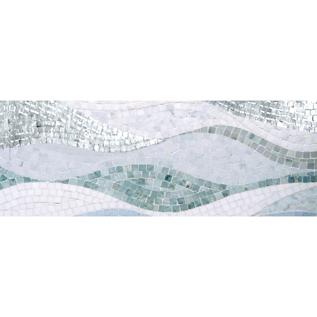 Onda Aqua line 7" Stone & Mirror Mosaic Border – Artsaics