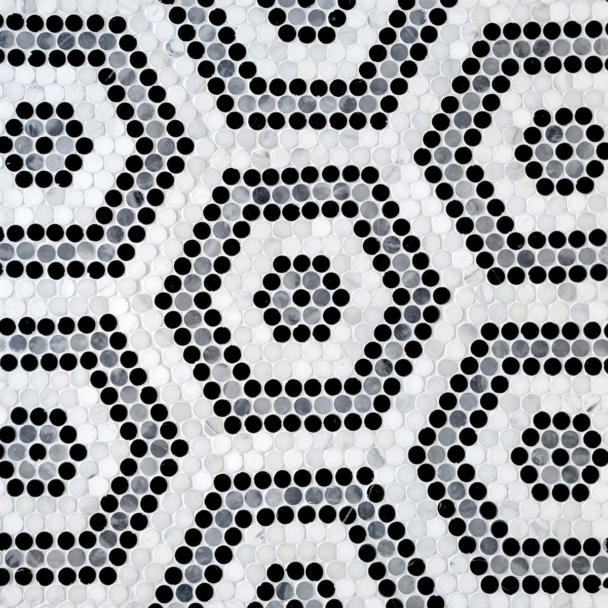Penny Freya Noir Rounds Stone Mosaic: #1 Choice for Bathroom Floors ...