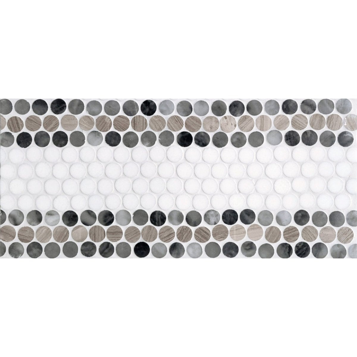 Penny Line Tundra Round 6 5/8" Stone Mosaic Border – Artsaics