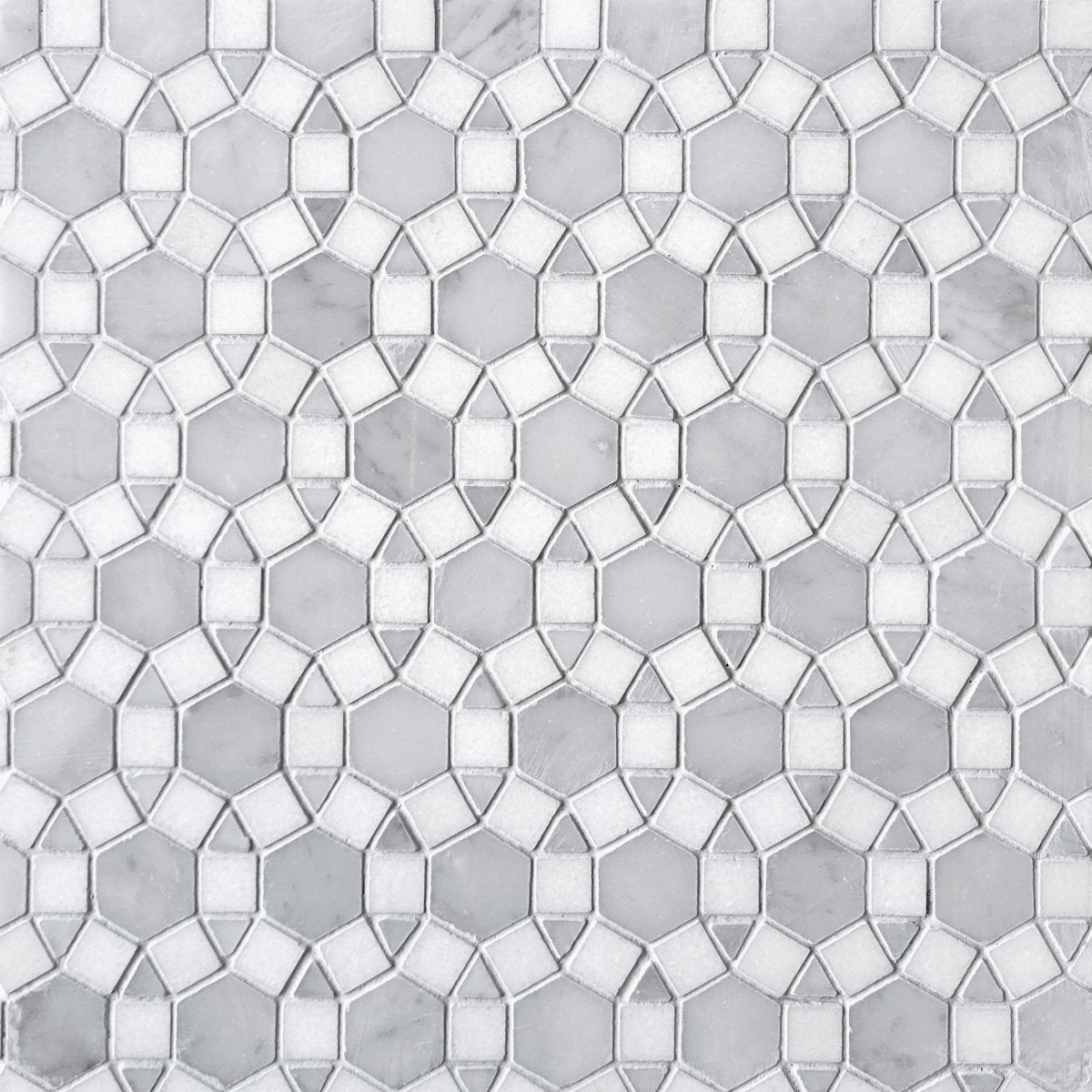 Quick Ship Hexagon Link Carrara & Thassos Stone Mosaic – Artsaics
