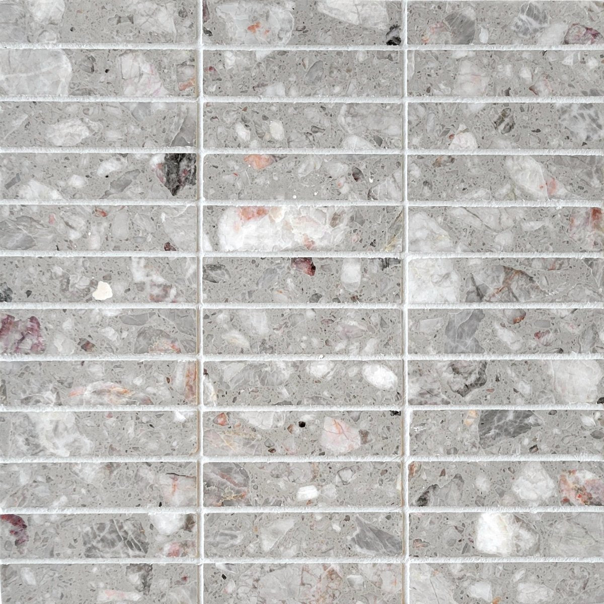 Stacked Nube Marble Terrazzo Honed 1''x4'' Stone Mosaic – Artsaics