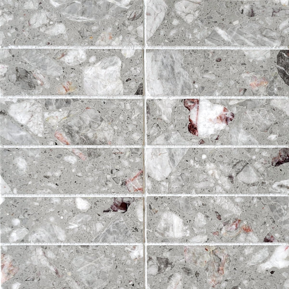 Stacked Nube Marble Terrazzo Honed 2''x6'' Stone Mosaic – Artsaics