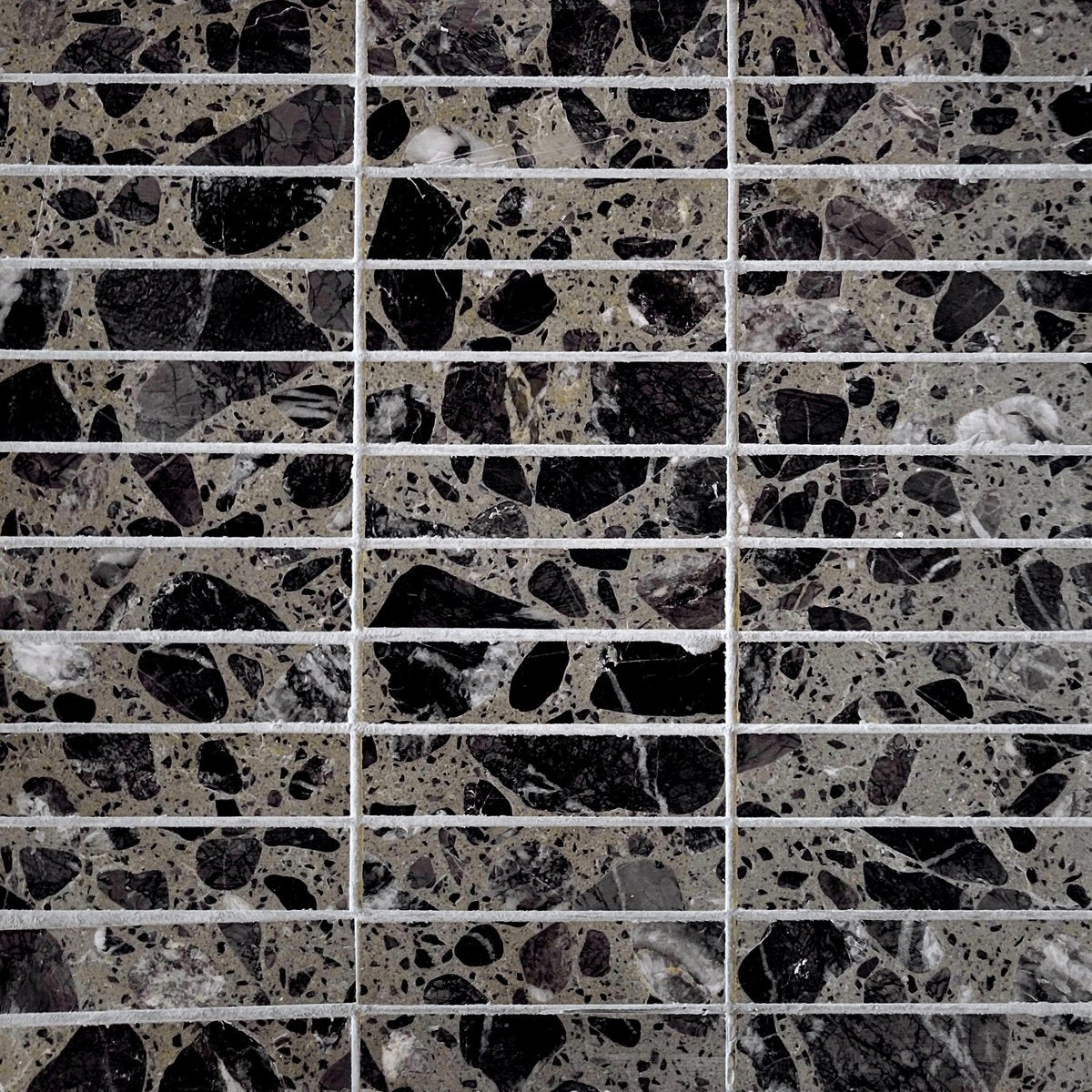 Stacked River Marble Terrazzo Honed 1''x4'' Stone Mosaic – Artsaics