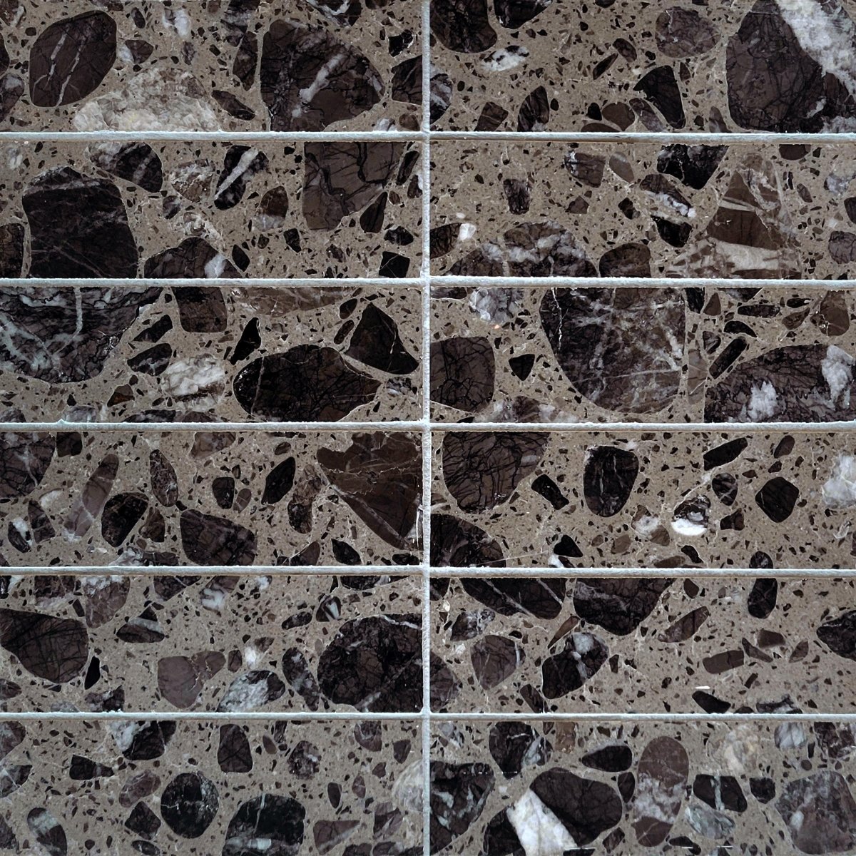 Stacked River Marble Terrazzo Honed 2''x6'' Stone Mosaic – Artsaics