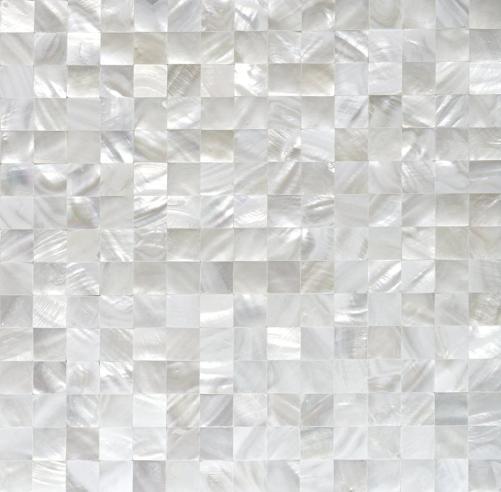 Straight 1''x1'' Seamless White Pearl Shell Mosaic – Artsaics